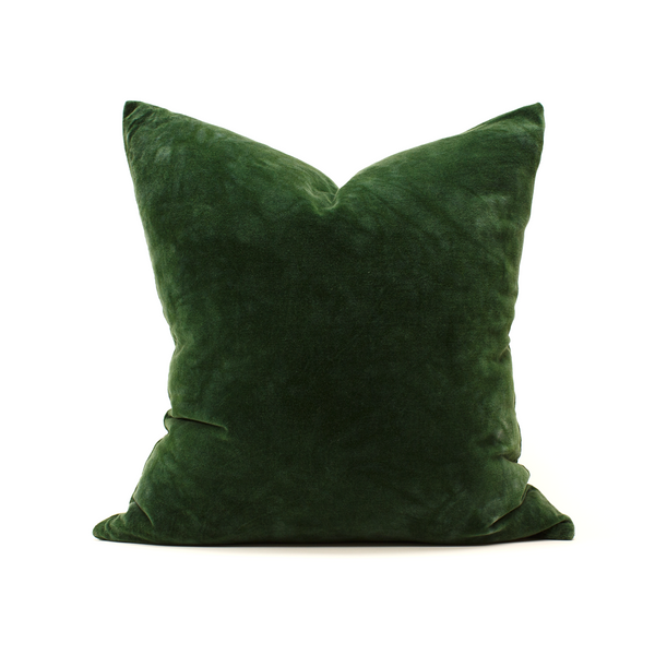 Crumpled Velvet Pillow in Pine - Fig & Bella